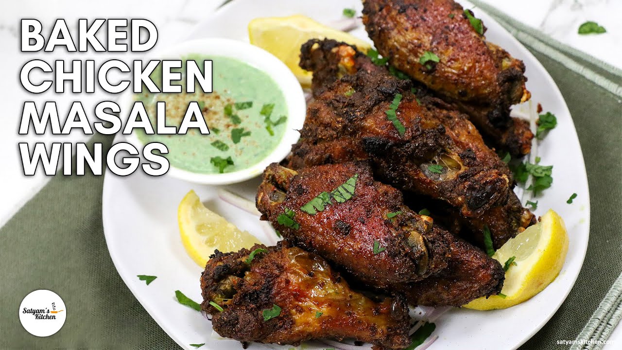 Baked Chicken Masala Wings | Baked Chicken Wings Indian Style | Baked ...