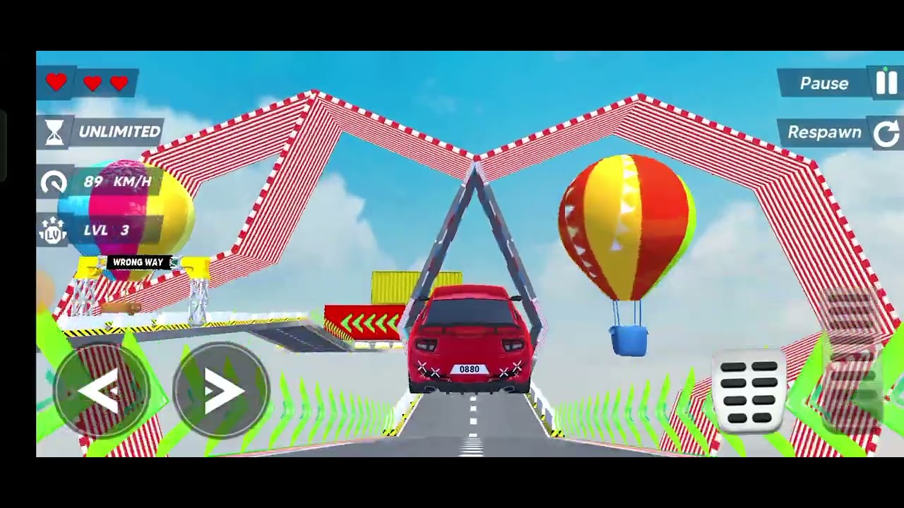 level complete 3 Car Games 3D Stunt Racing Game #carstuntracing # ...