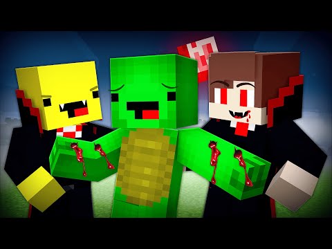 Mikey and BANANA Turned into a VAMPIRE and Bit JJ in Minecraft - Maizen