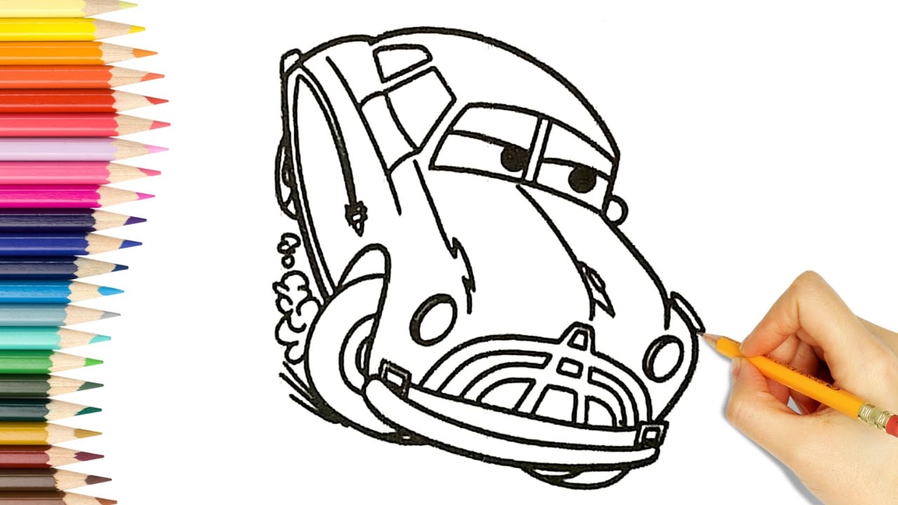 Doc Hudson | How to draw Doc Hudson | Disney Pixar Cars coloring Book 📚 ...