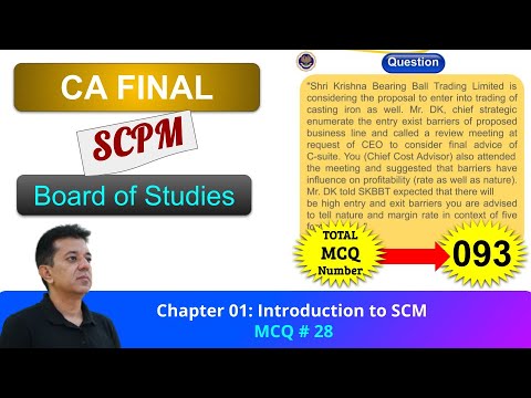 BOS Portal || SCPM || Introduction to SCM || MCQ #028 || High Entry and ...