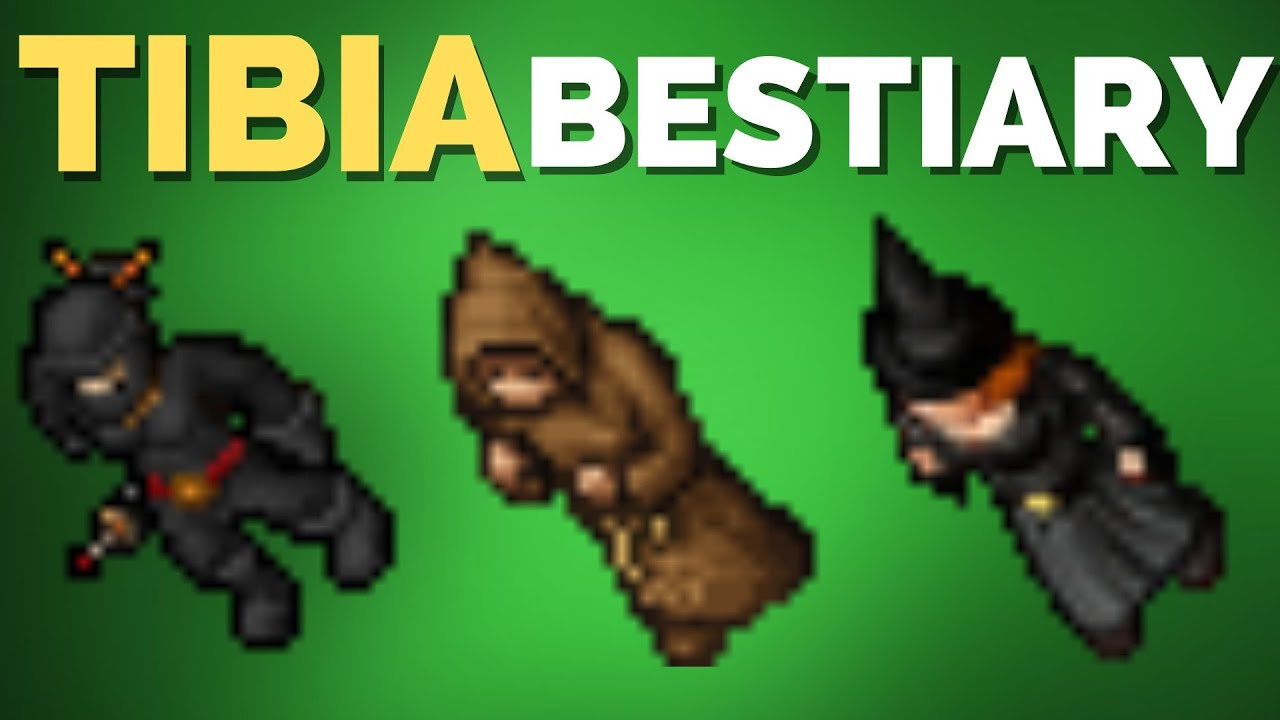 TIBIA BESTIARY Assassin, Dark Monk, Demon Skeleton, Smuggler, Wild ...