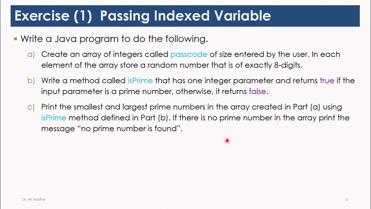 1D Lesson 15 Exercise 1 – Passing Indexed Variables to Methods 2022 - YouTube