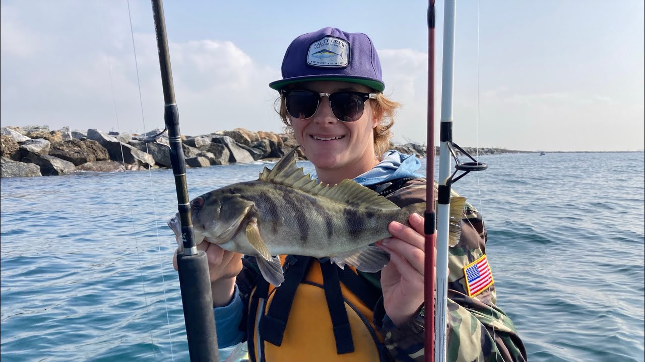 Fishing Long Beach breakwall | @CatchFishNotFeelingsYT #scout430 - YouTube