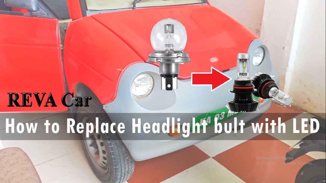 REVA DC Electric Car II LED Headlight Conversion - YouTube