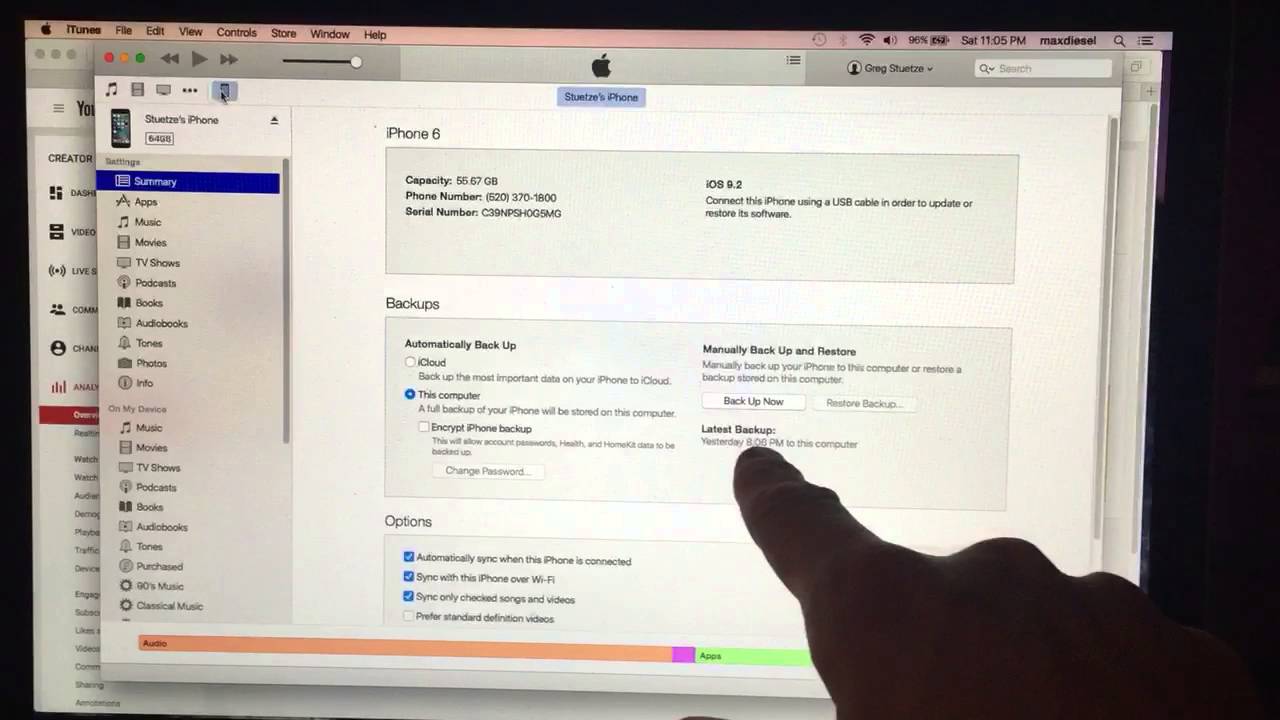 QUICK iPhone Backup & Restore Help - ITUNES LAYOUT EXPLAINED - YouTube