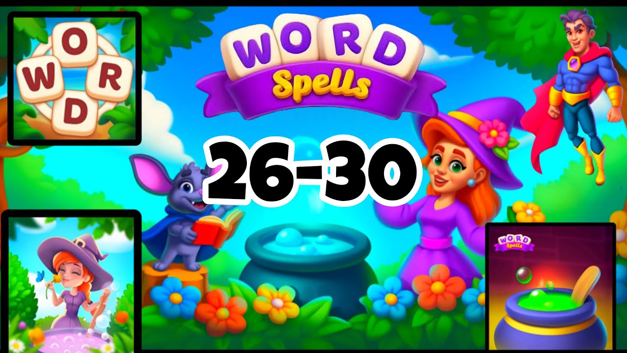 WORD SPELLS Puzzle for Adults level 26 27 28 29 30 - YouTube