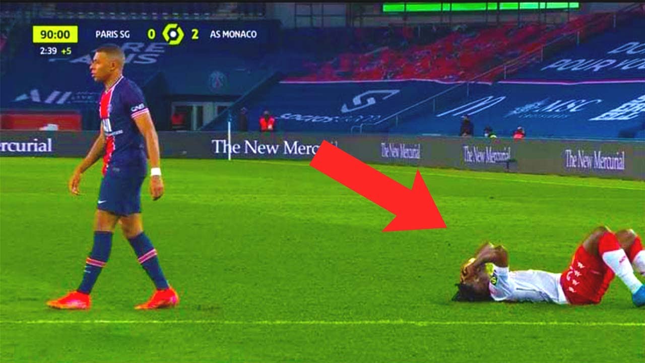 MBAPPE went MAD and HIT a MONACO player! KYLIAN only got a yellow card ...