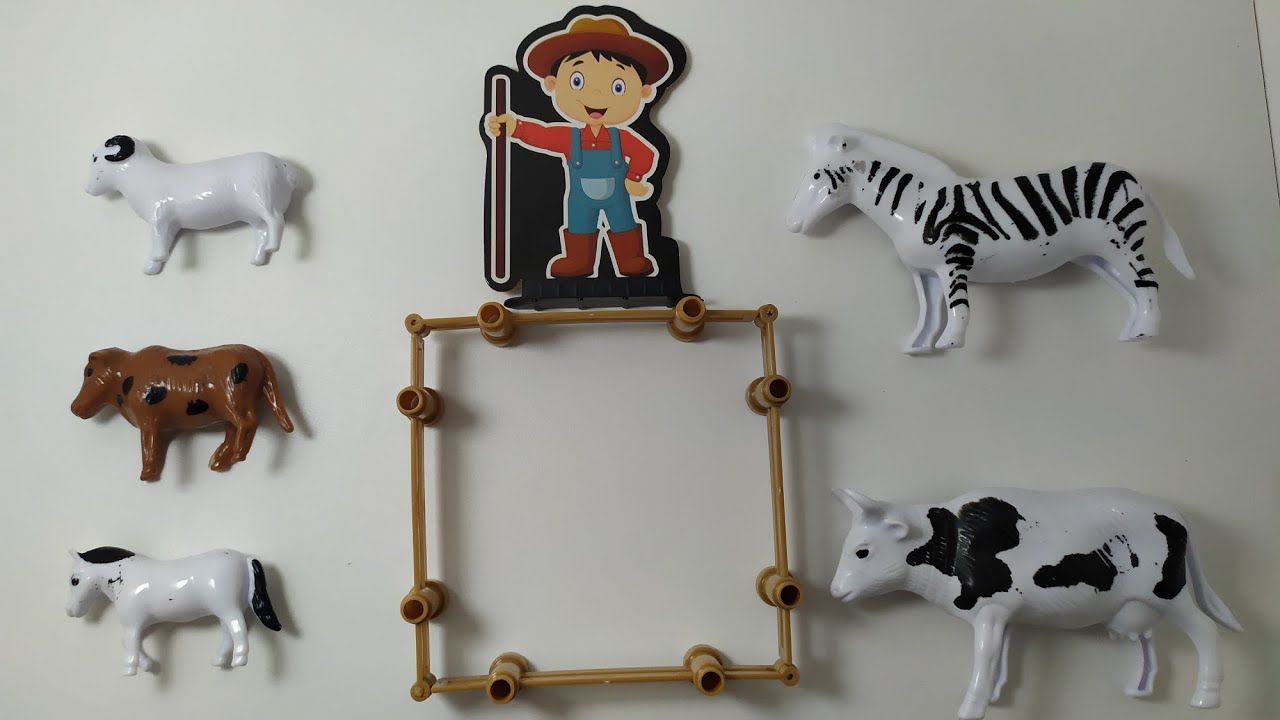 BERMAIN HEWAN HEWAN MAINAN ZEBRA, SAPI, DOMBA, SAPI COKLAT, KUDA - YouTube