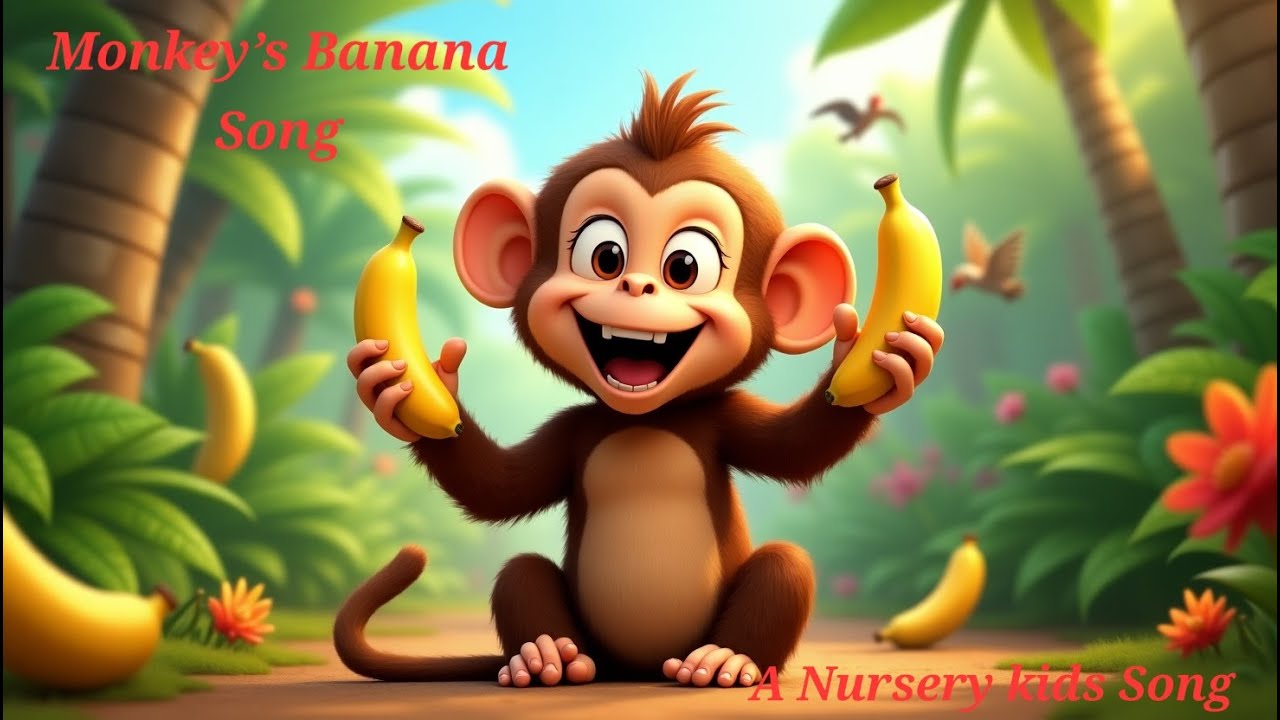 🍌 Monkey’s Banana Song | Fun Counting & Dancing Rhyme for Kids | Learn ...