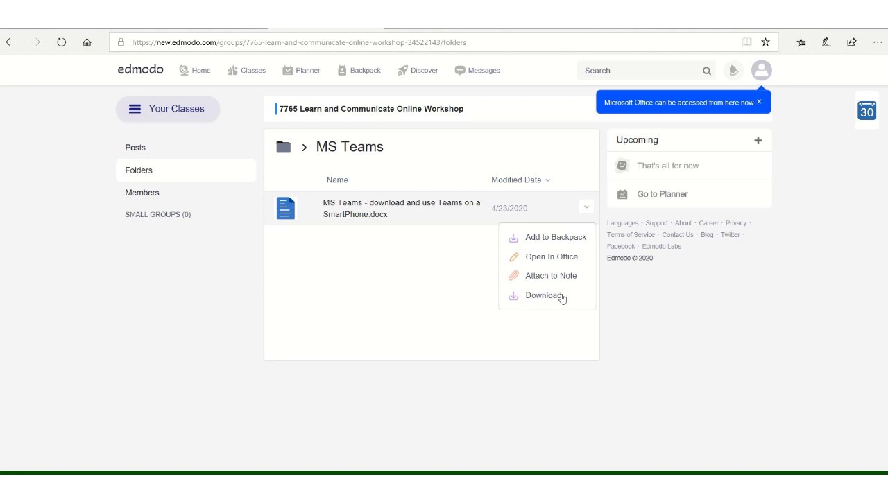Access a shared folder and add to backpack | Edmodo - YouTube