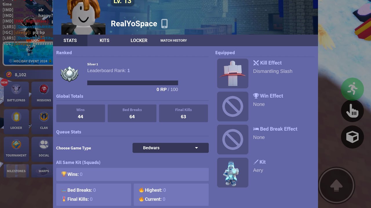 Aery Kit Nightmare Rank Emote In Roblox BedWars Gives free wins! - YouTube