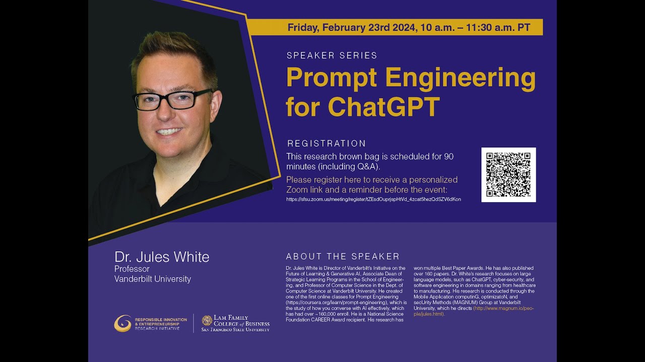 Dr. Jules White - Prompt Engineering for ChatGPT - YouTube