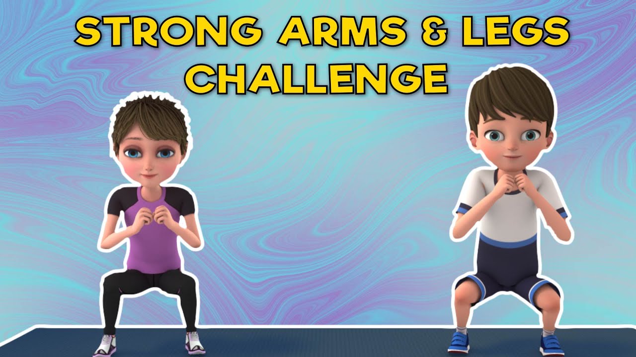 STRONG ARMS & LEGS CHALLENGE - KIDS DAILY EXERCISES| Kids Exercise ...