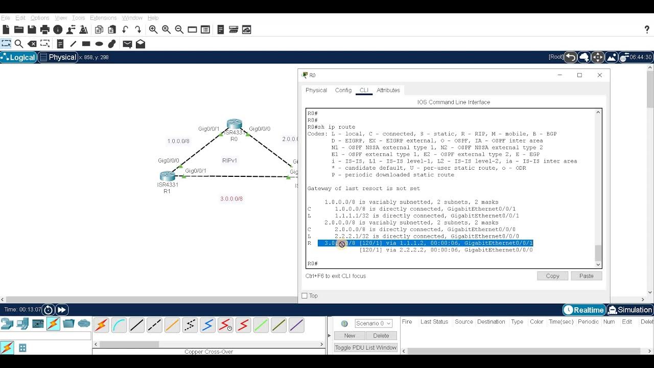Routing Information Protocol v1 Practical | Using Cisco packet tracer RIPv1 - YouTube