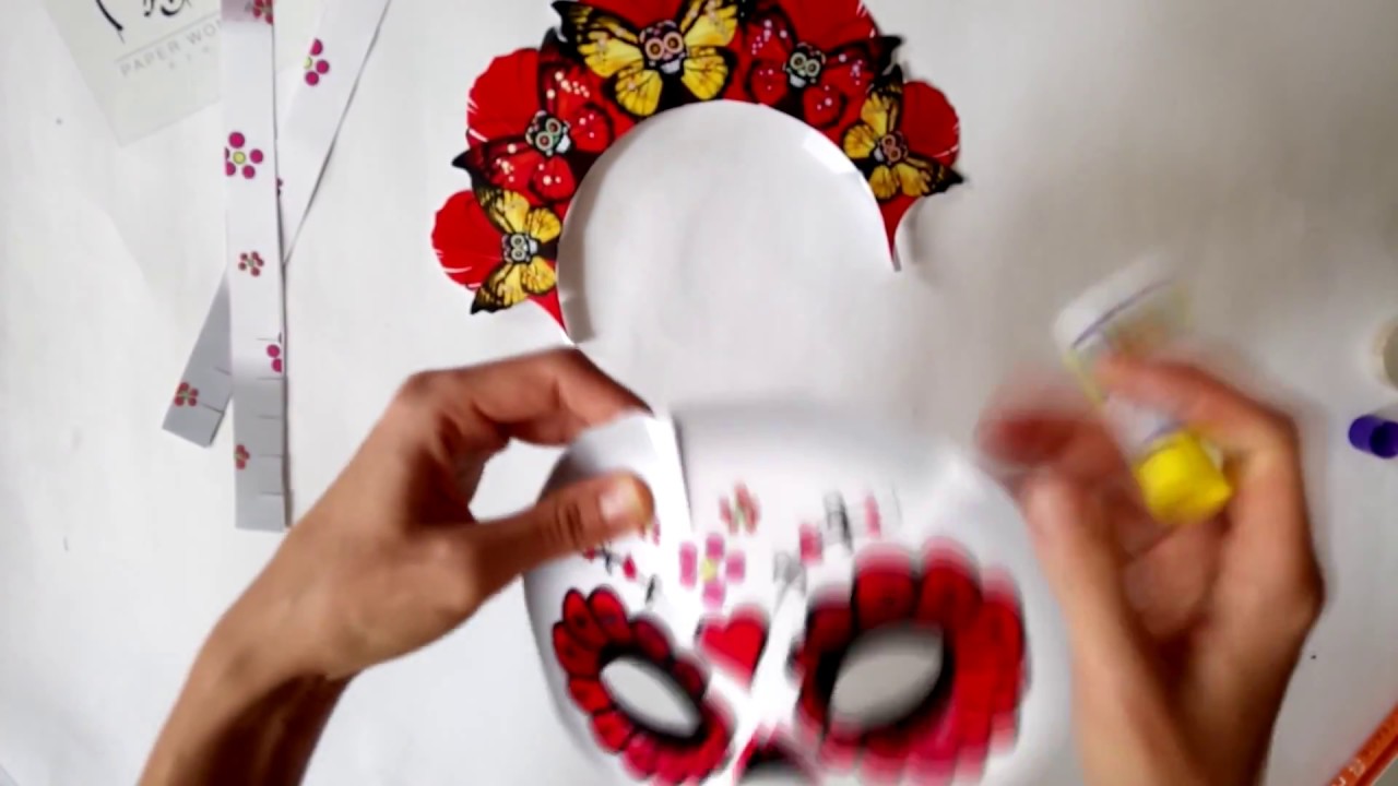 Sugar skull half mask from MaskinBox - YouTube