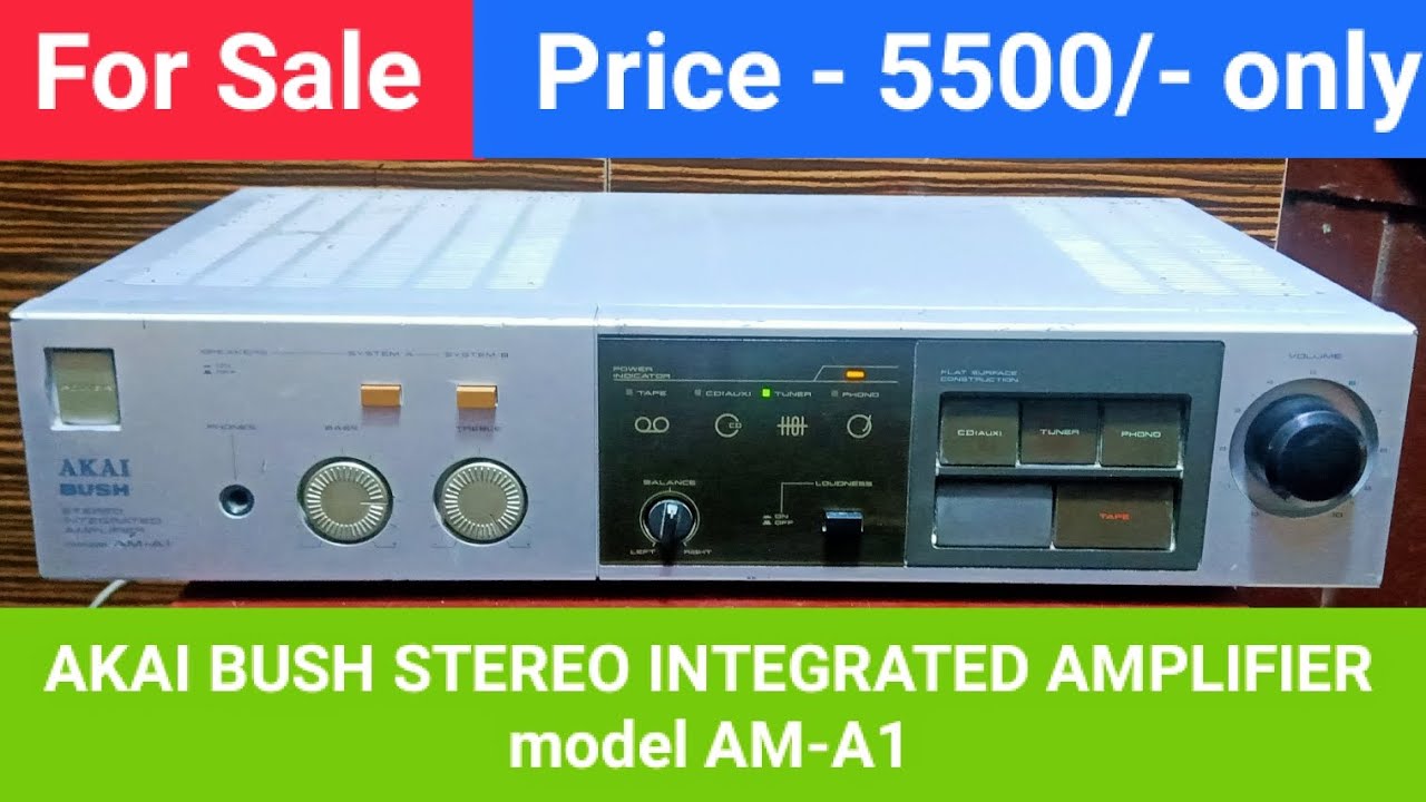 AKAI BUSH STEREO INTEGRATED AMPLIFIER model AM-A1 Contact No ...