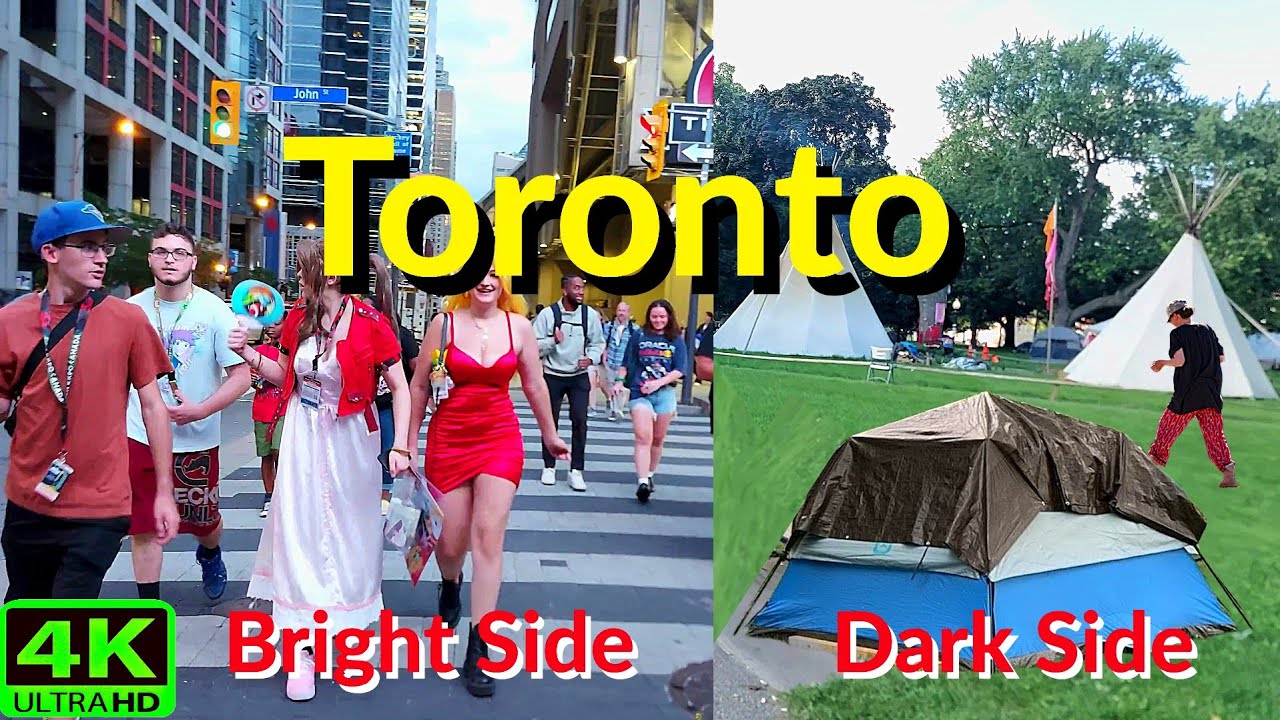 【4K】HOMELESS ENCAMPMENTS EAST SIDE TORONTO TO WEST DOWNTOWN | DOWNTOWN ...