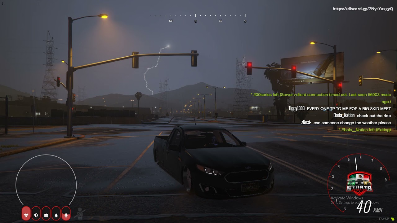 FGX ute street skid up in wet weather (FiveM) - YouTube