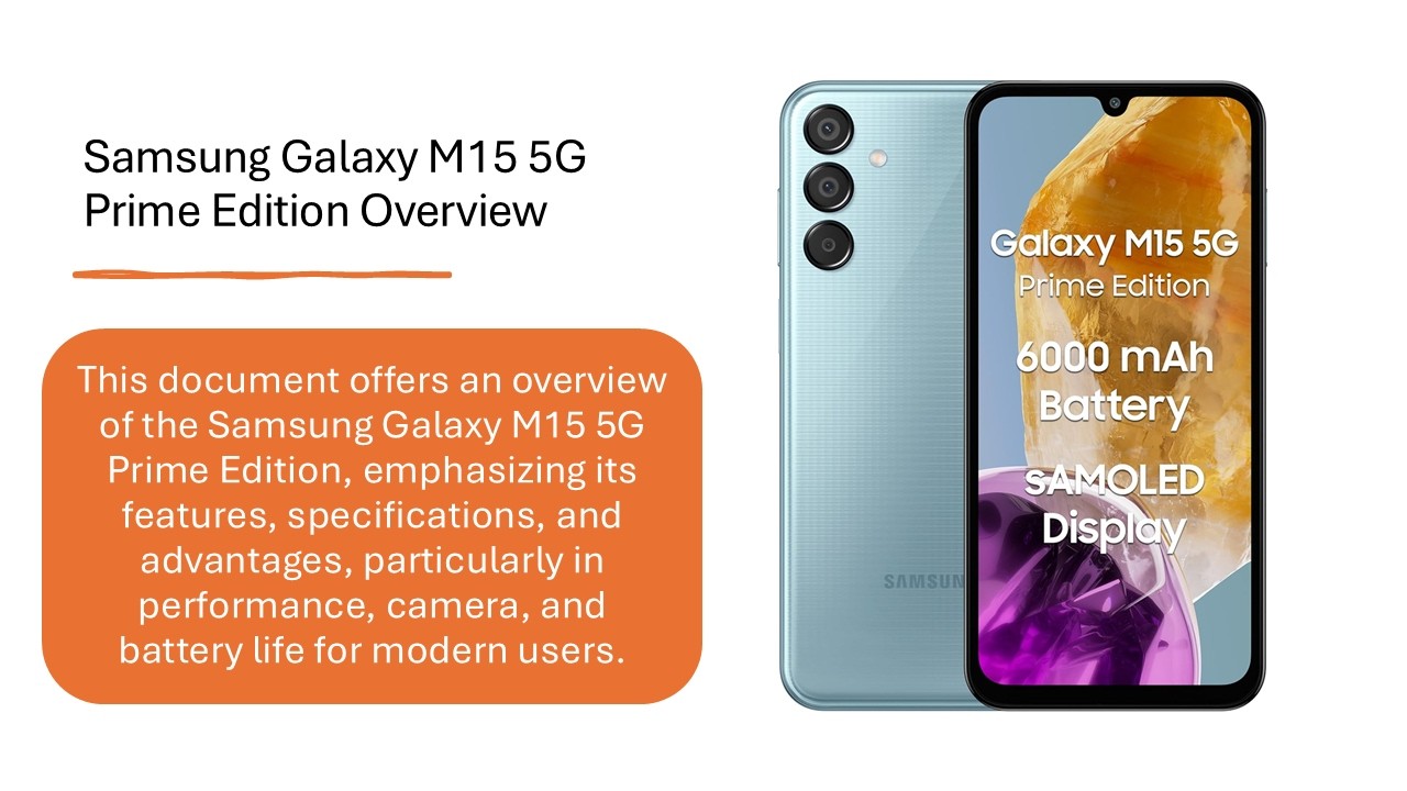 Samsung Galaxy M15 5G Prime Edition Overview - YouTube