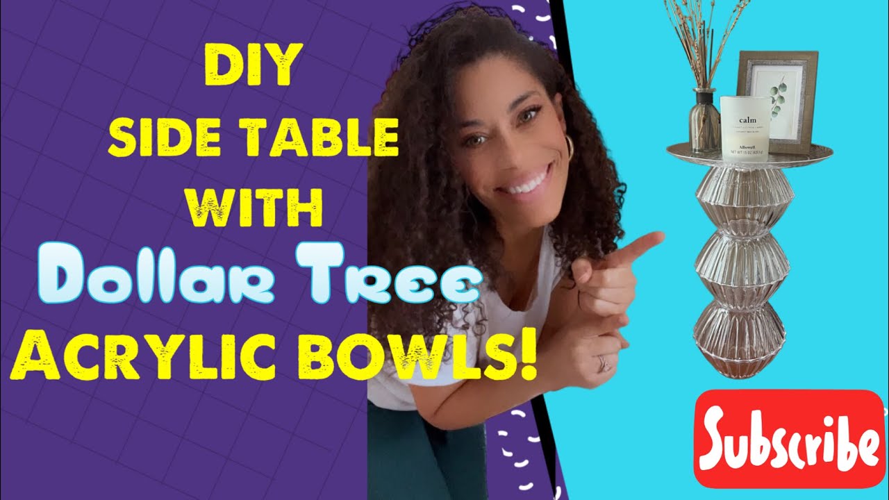 DIY side table made from DOLLAR TREE BOWLS!😱 #diy #dollartree #craft ...