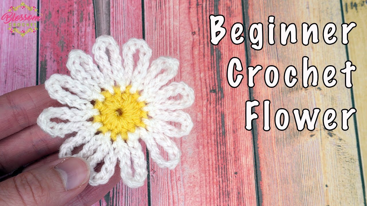 Crochet Daisy Flower - EASY Tutorial for beginners - scrap yarn project ...
