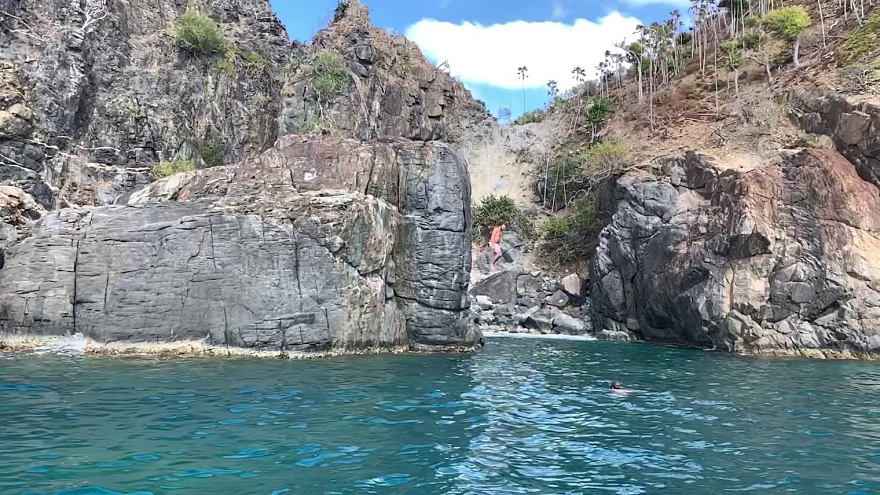 Thatch Cay Cliff Jump - St. thomas USVI - YouTube