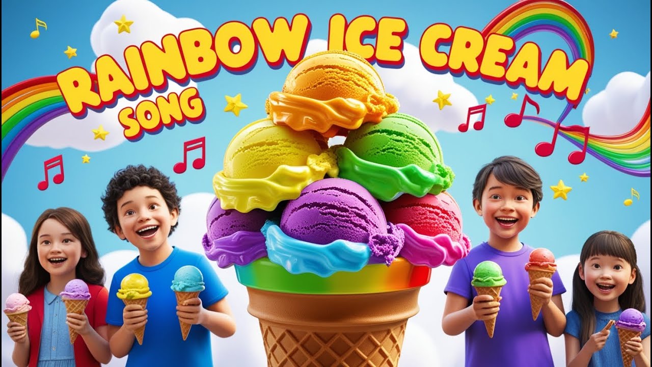 Rainbow Ice Cream Song For Kids - Learn Colors With Fun Kids Songs ...