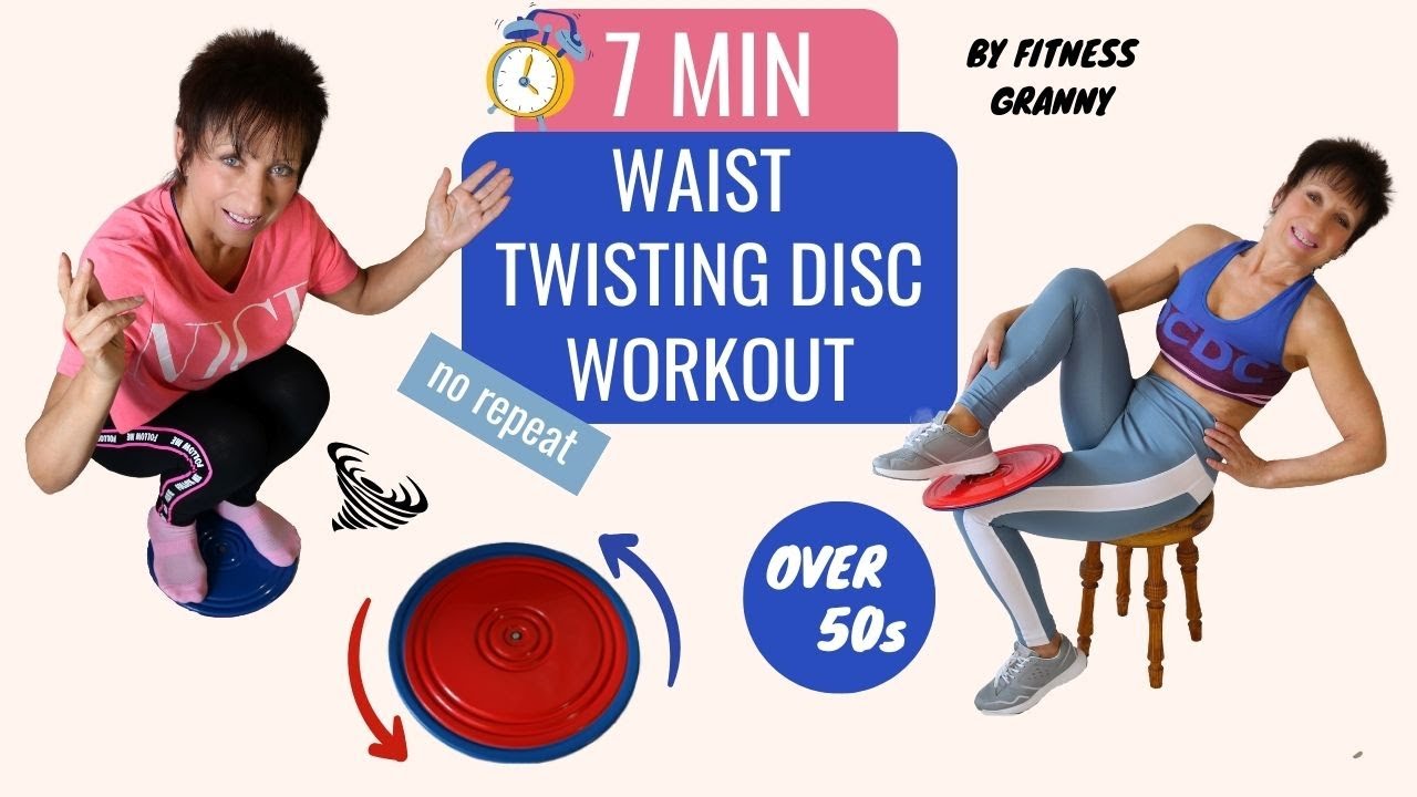 7 MIN WAIST TWISTING DISC WORKOUT with a CHAIR – 8 versatile exercises ...