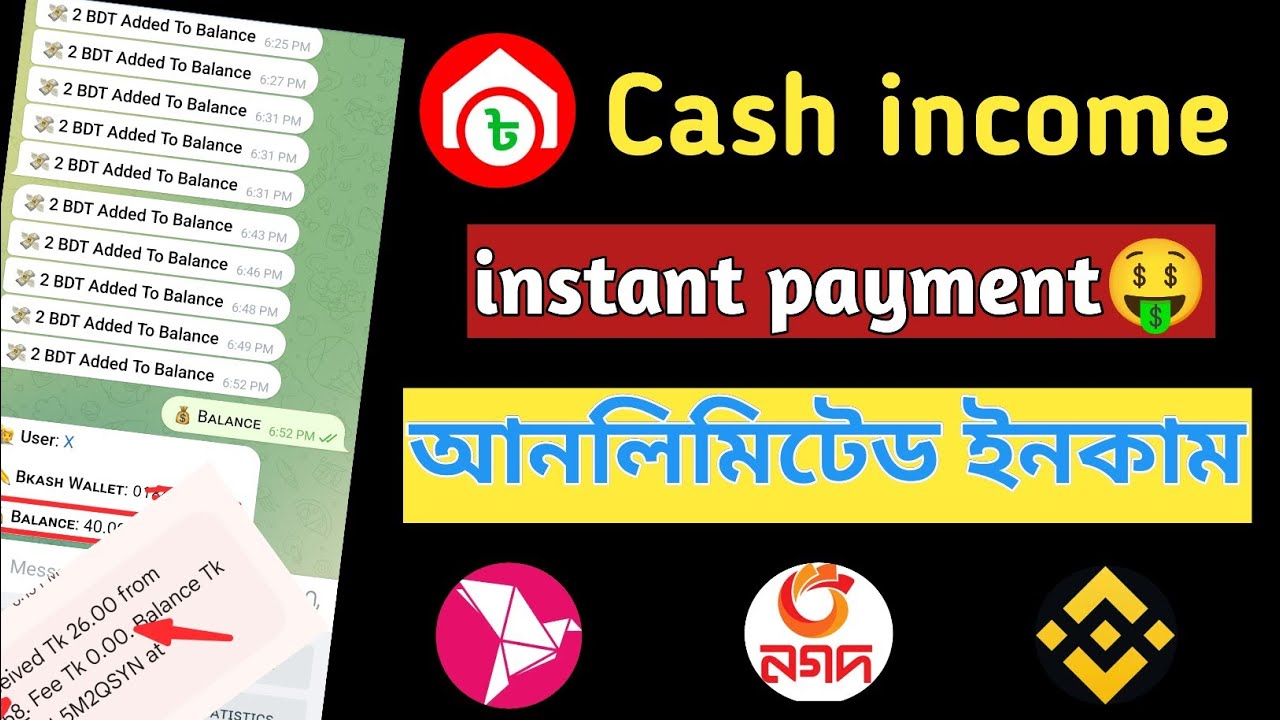 Instant payment bot | cash income | instan live withdraw #instant # ...