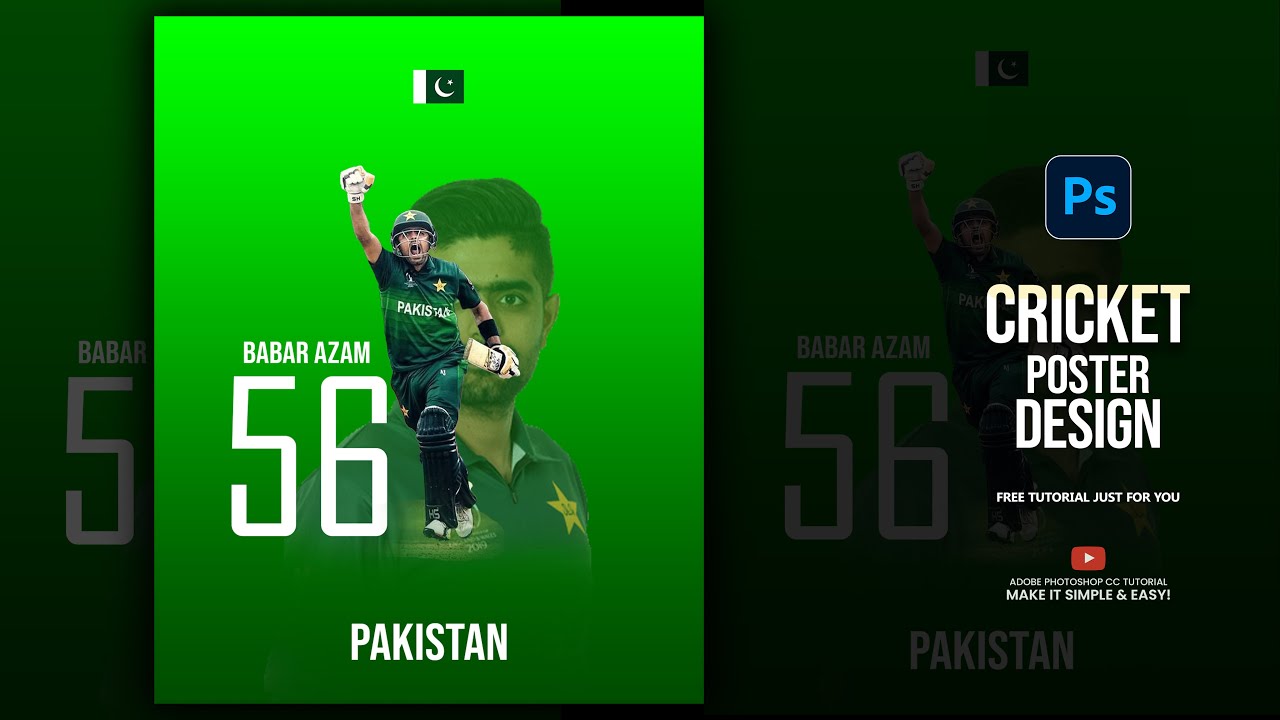 Cricket Poster Design - Adobe Photoshop CC Tutorial - Graphic Hub - YouTube