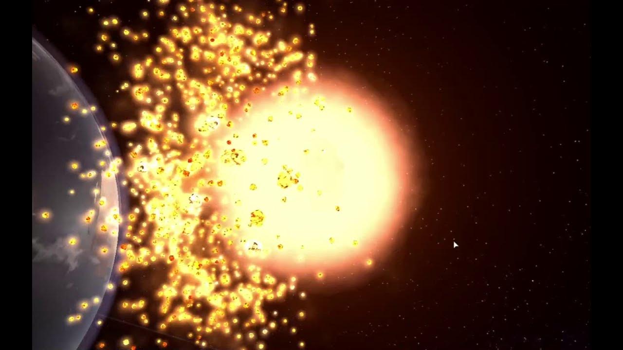 Asteroid collision simulation - YouTube