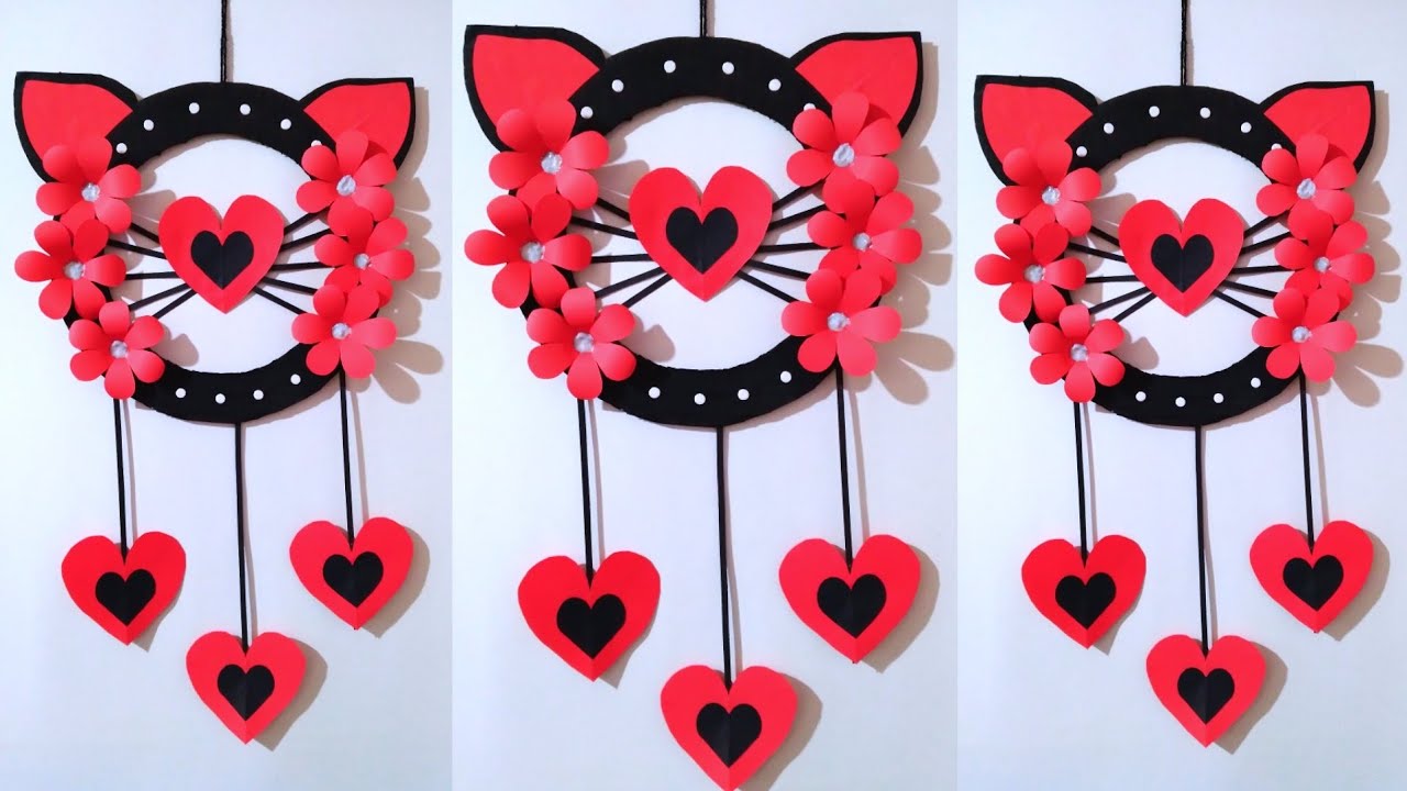 A4 nirmana / easy wall decorations idea with paper flowers / wall ...