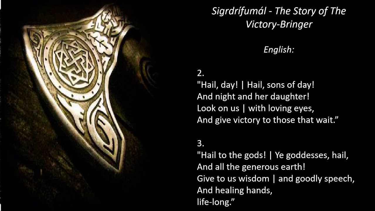 Quotes from Havamal; prayer from Sigrdrifumal; prayer of the Rus ...