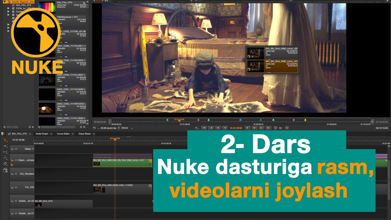 Compositing. 2- dars. Nuke dasturiga rasm, videolarni joylash - YouTube
