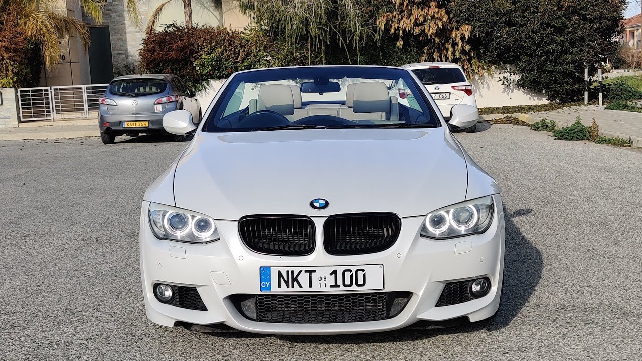 BMW 335i 2011 DCT Cold Startup, virtual tour, open close cabrio roof ...