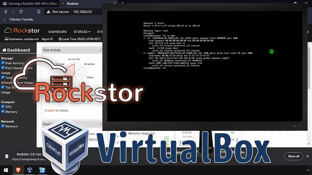 RockStor NAS Install Guide Using Virtualbox - YouTube