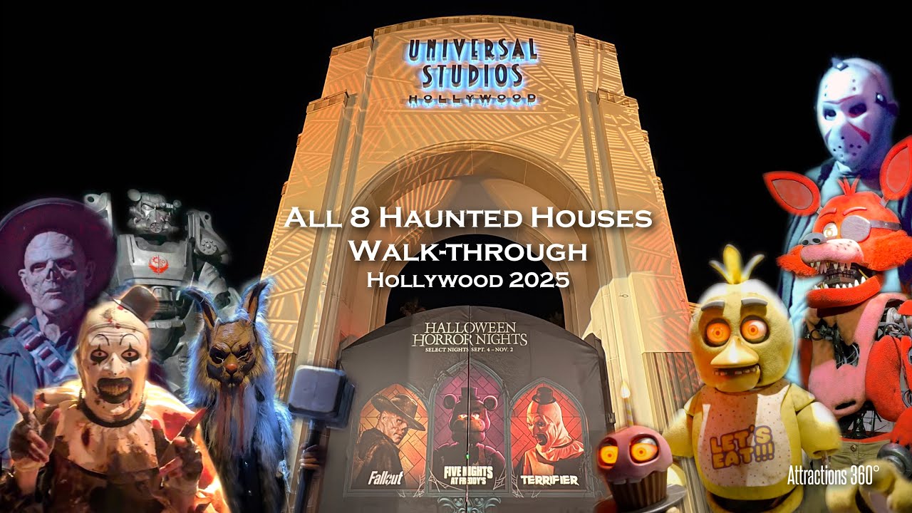 ALL 8 Haunted Houses & Terror Tram Walkthrough | Universal Studios ...