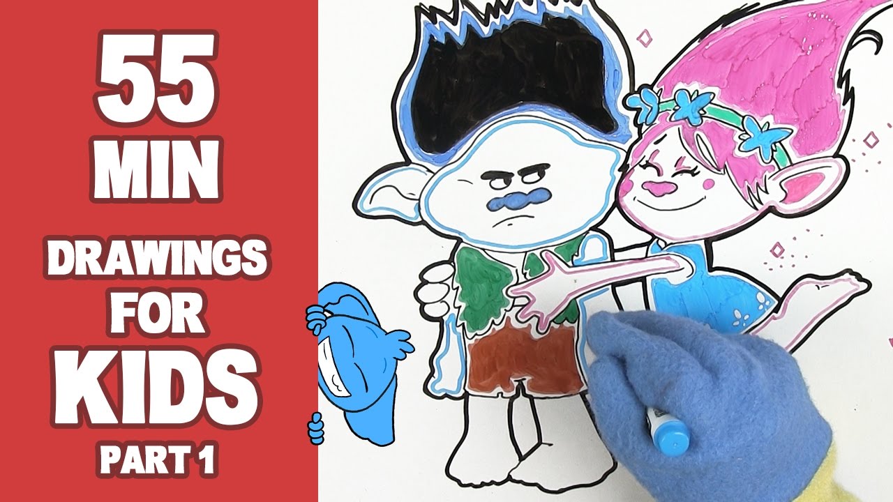 COMPILATION: 55 Minutes of Famous Characters Drawings for Kids | Pip ...