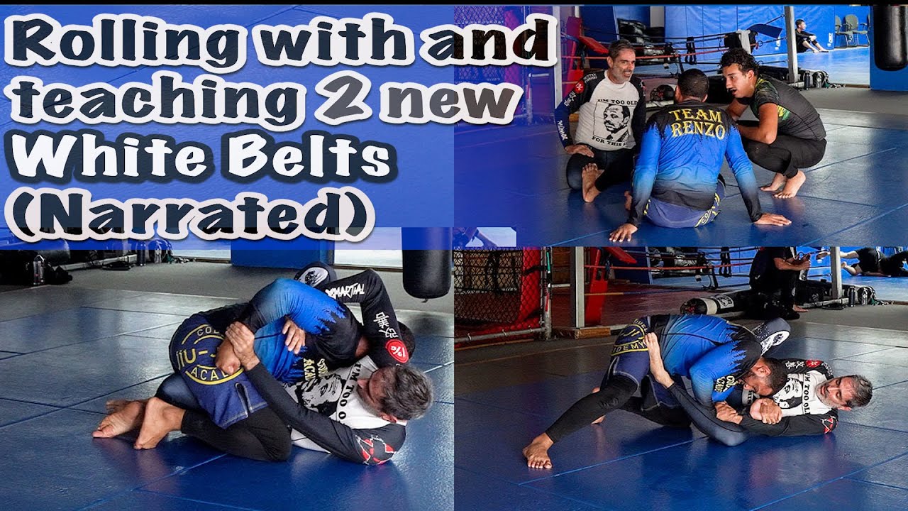 Rolling with and teaching 2 new White belts(narrated) - YouTube