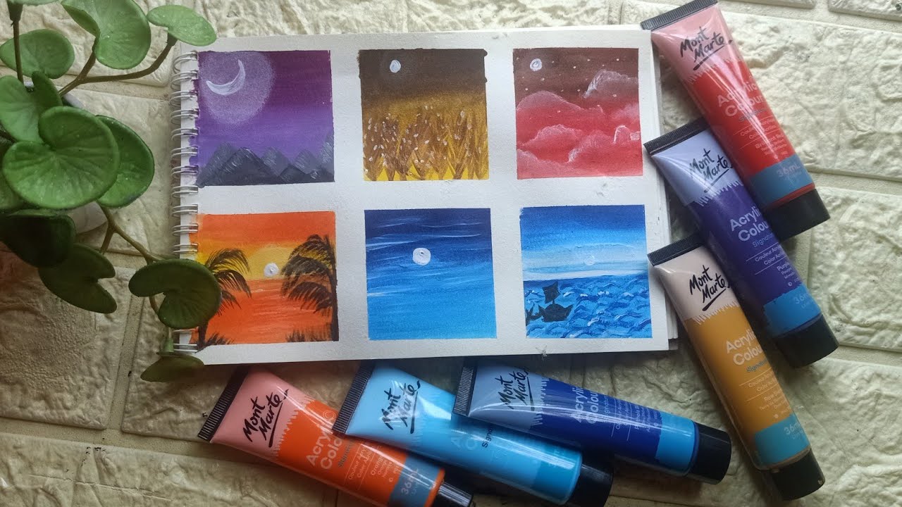 6Super Beautiful and easy Painting Lesson Ideas for beginner|LEARN WITH ...