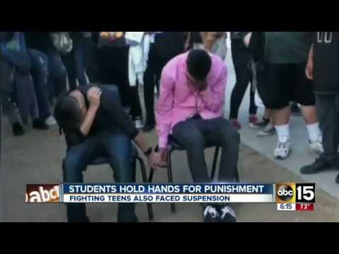 Hold hands as punishment for fighting