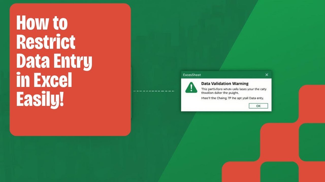 How to Restrict Data Entry in Excel Using Data Validation - YouTube