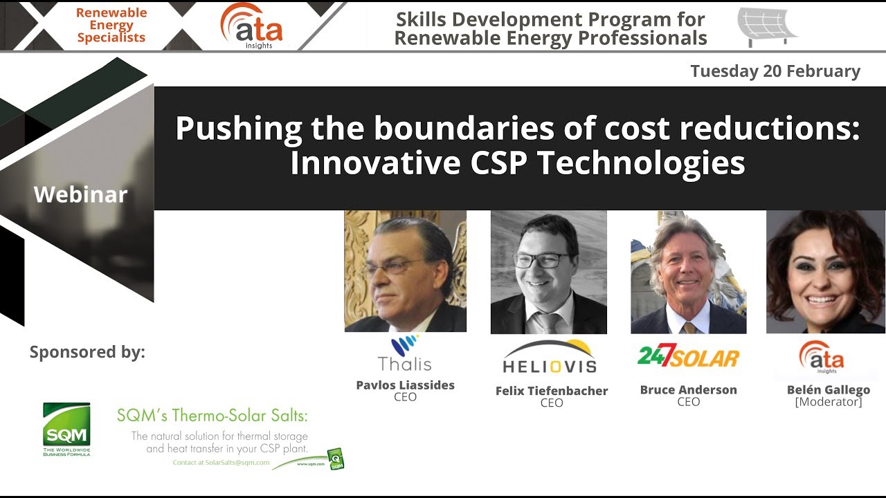 Webinar: Pushing the boundaries of cost reductions: innovative CSP Technologies - YouTube