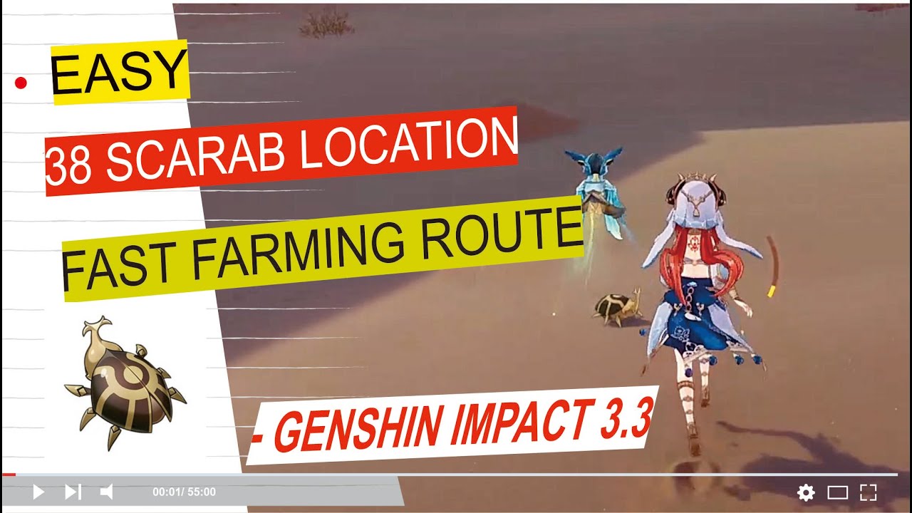 EASY 38 SCARAB + 5 DENDRO CRYSTALFLY LOCATION | GENSHIN IMPACT FARMING ...