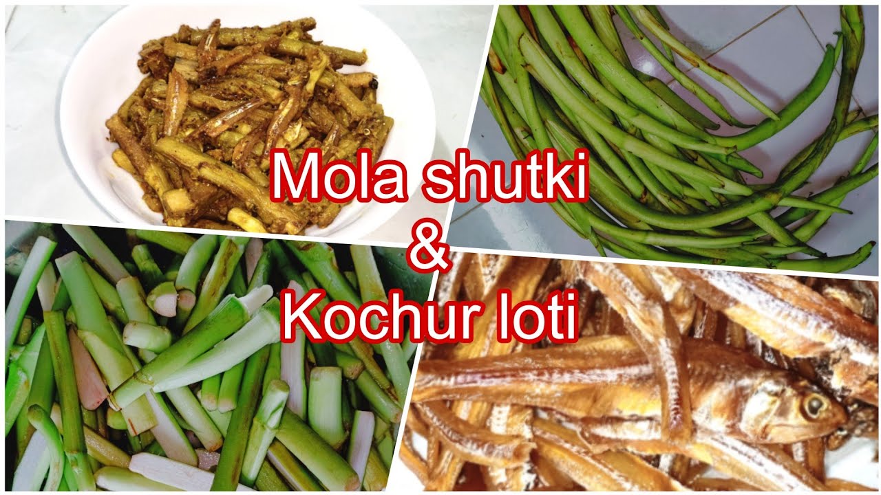 মলা শুটকি মাছ ও কচুর লতির দুর্দান্ত রেসিপি। Mola shutki curry with ...