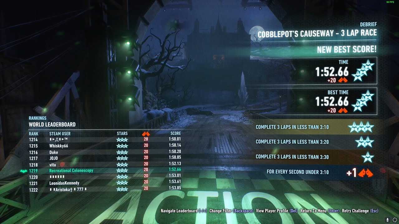 Batman: Arkham Knight Cobblepot's Causeway - 3 Lap Race World Record in ...
