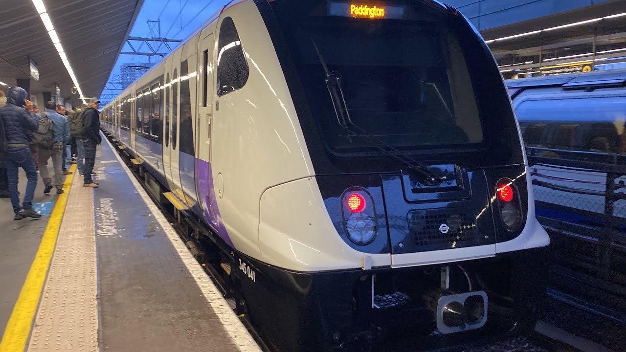 Riding the London Elizabeth Line train from Stratford to London ...