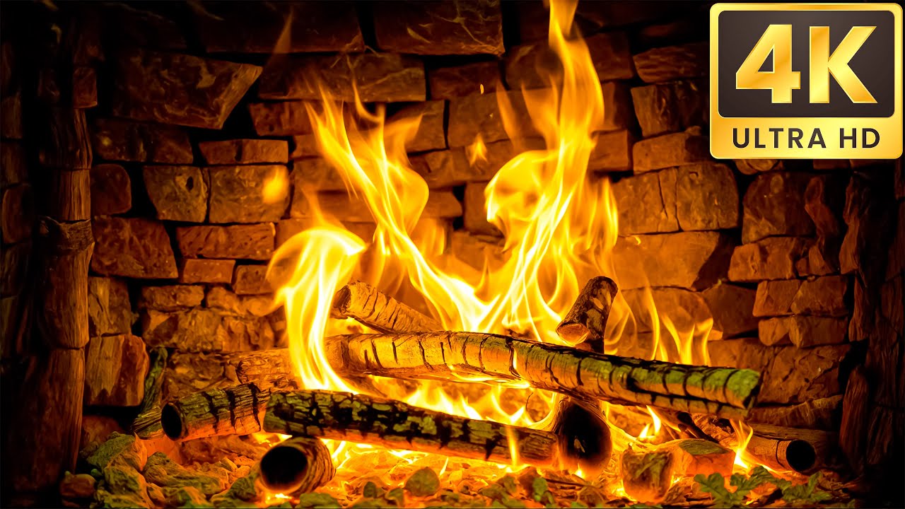 🔥 Stunning Fireplace 4K Ambience | Gentle Crackles and Glowing Flames ...