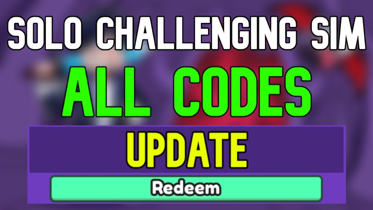 New Solo Challenging Simulator Codes | Roblox Solo Challenging ...